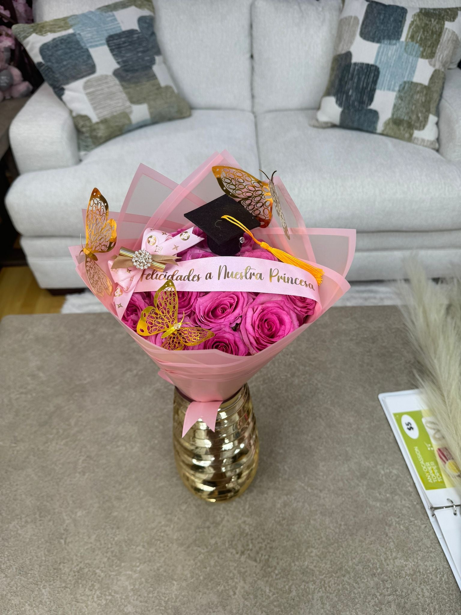 12 Roses + Graduation Decor – Lovely Flowers